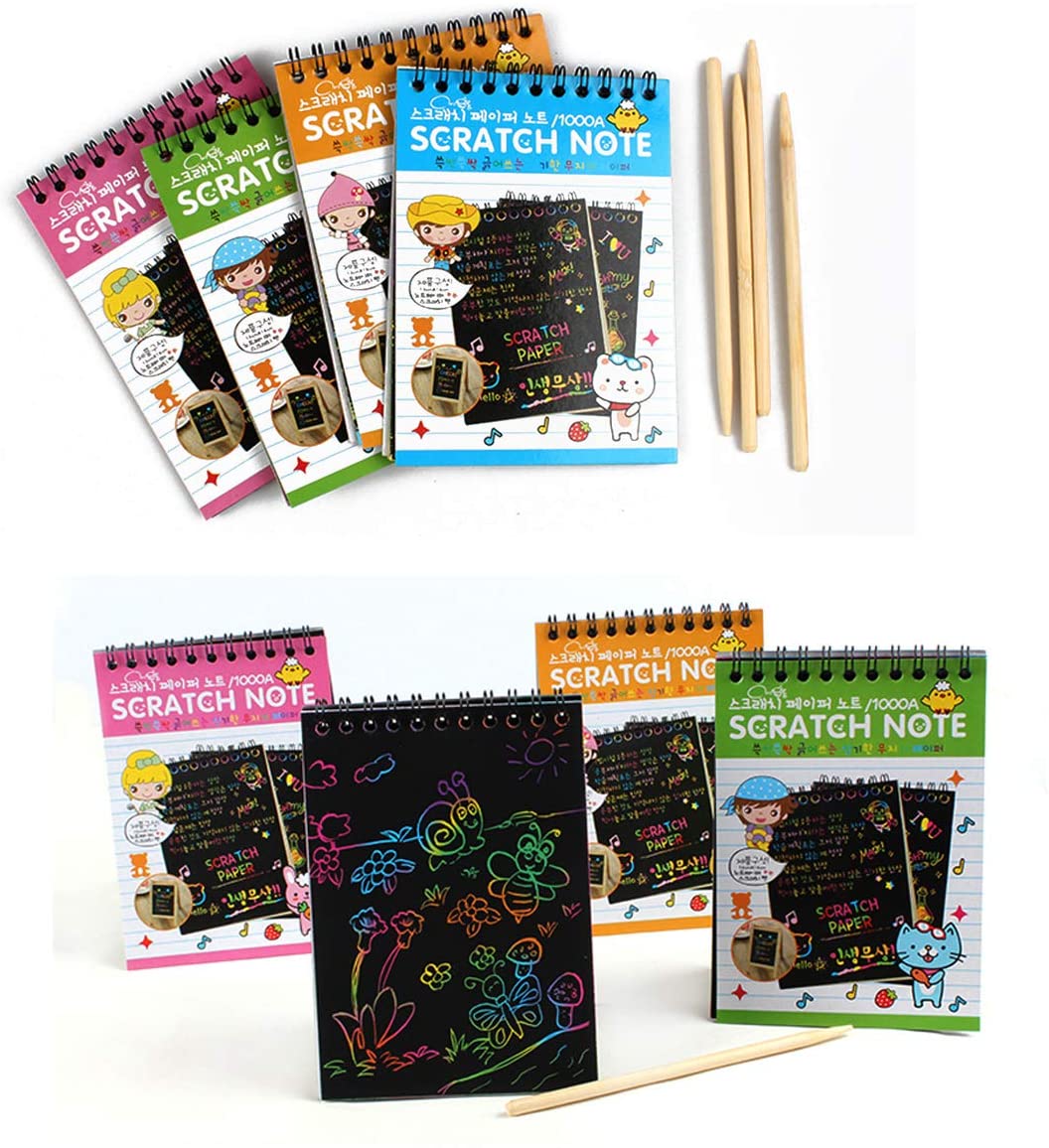 Scratch Pad Art Rainbow Notebook 4 PCS – BACHMORE.COM